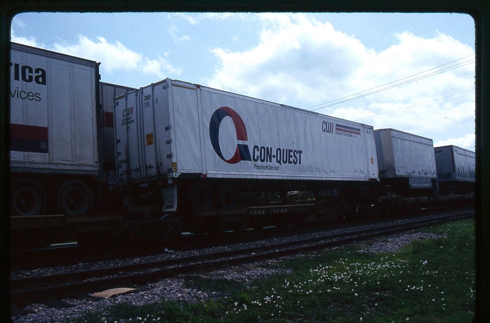 Railroad Slide - TTAX #78148 Trailer Train Piggy Back Flat Car 1992 ...