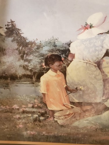 Ann Mount African American Family Picnic Painting Gold & Wood Frame 17 ...