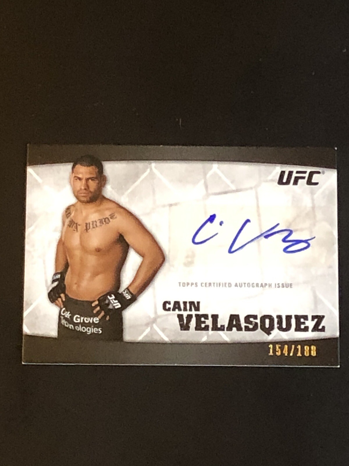 2010 Topps UFC Knockout Certified Autograph #A-CV Cain Velasquez 154/ ...