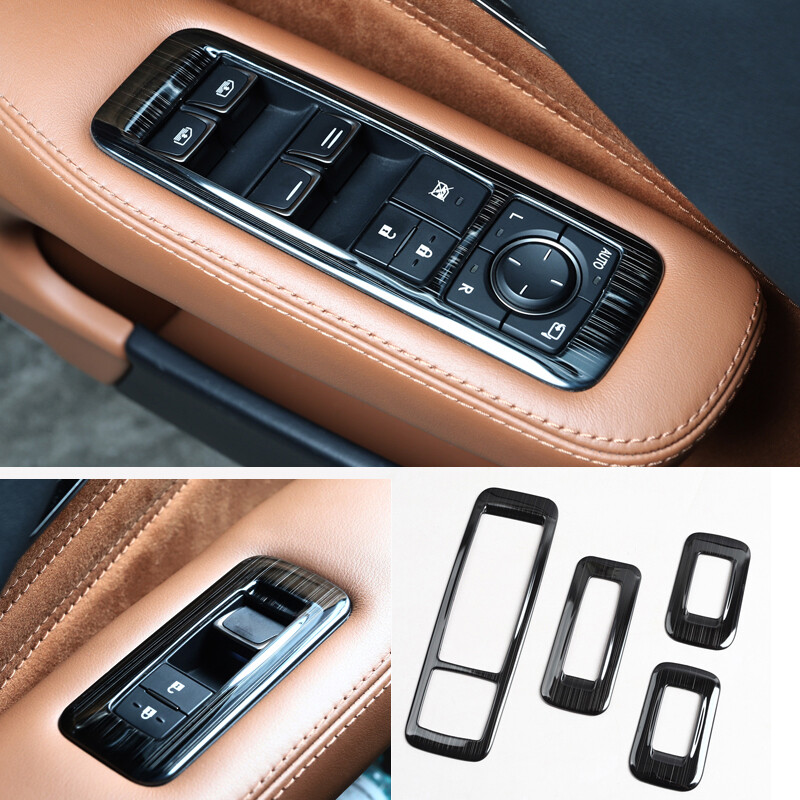 Black Titanium Window Lock Lift Panel Frame Trim 4pcs For Lexus LS500 ...