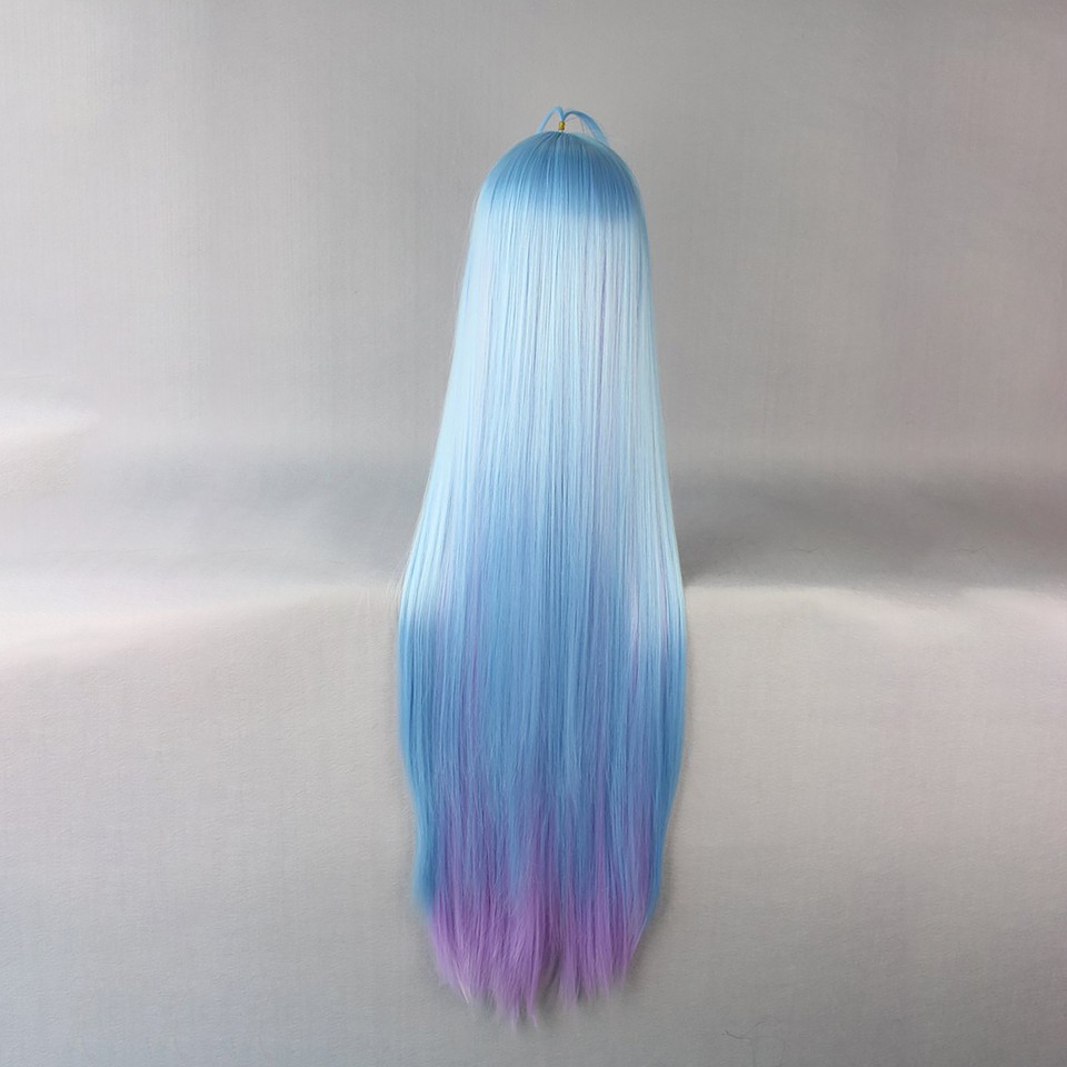 Item of 1 Women Breathable Hair Wigs 41" Blue Pink Wigs with Wig Cap | eBay