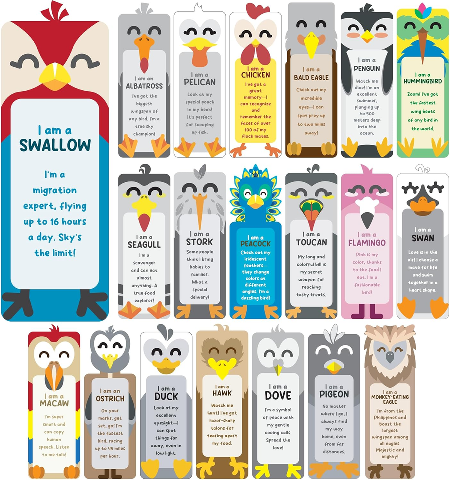 100 Pack Bookmarks for Kids – Bulk Bookmarks for Reading with Animal ...