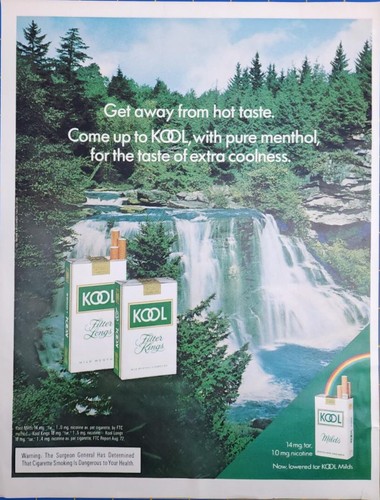 1972 Kool Cigarettes King / Long Magazine Print Ad - Get away from hot ...