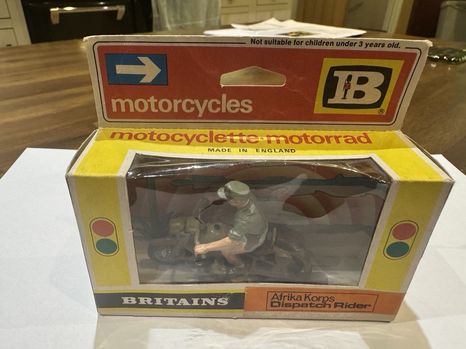 Britains German WW2 Afrika Korps Dispatch Rider Motorcycle | eBay UK