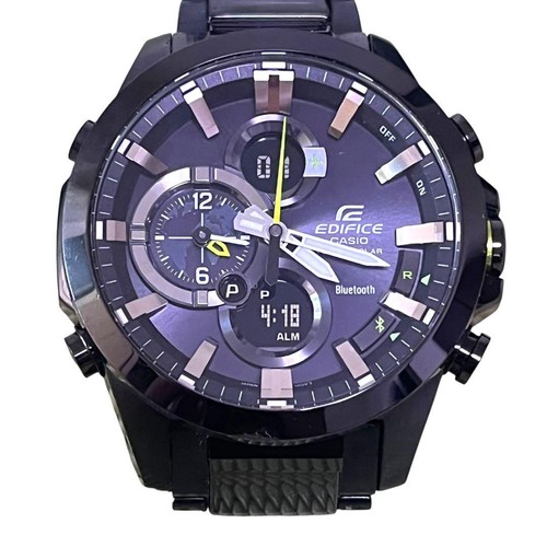 Casio Edifice ECB 500 Solar Bluetooth Watch Black Dial Dual Time ...
