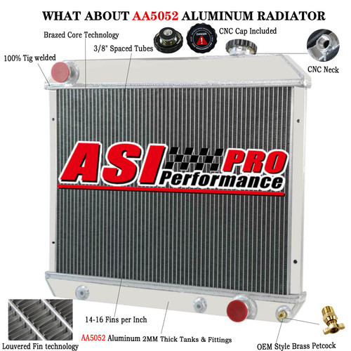 4Row Aluminum Radiator for 1963-66 Chevy C/K Pickup Truck C10 C20 C30 ...