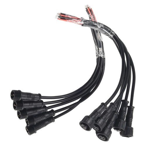 5Pairs 2Pin IP65 Waterproof-Connector 0.3mm Male & Female Black-Cable ...