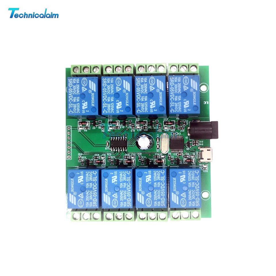 5V 8CHs CH340 USB to Serial Port Relay Board Smart Control Switch ...