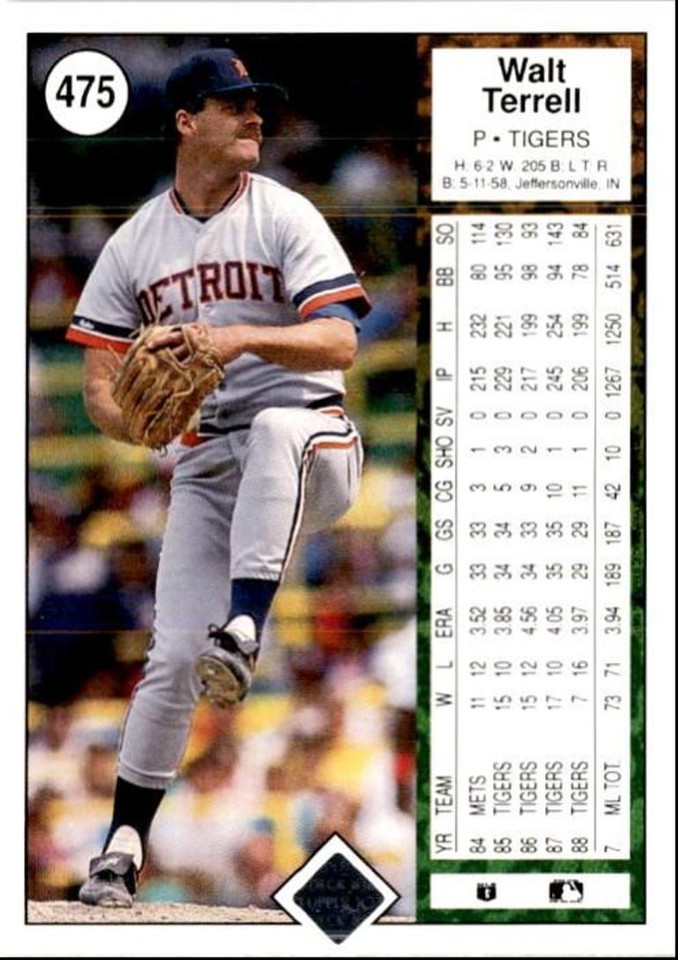 1989 Upper Deck Walt Terrell ` Detroit Tigers #475 | eBay