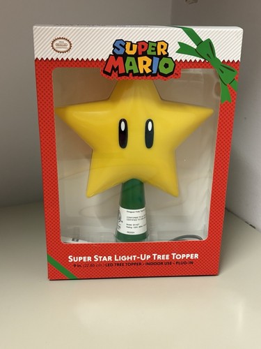 Super Mario Tree Topper Super Star Gen 2 Light Up Plug In 9", NEW ...