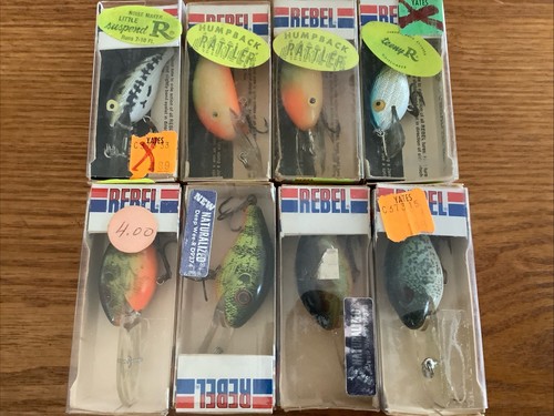 Lot Of 8 Vintage Rebel Deep Runner Teeny-R Noisemaker Crankbait Lure ...
