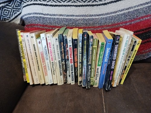 Lot of 26 Vintage Paperback Books Novels Western Adventure Used Various ...