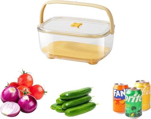 Fresh fruit and vegetable fresh box with drain plate and handle | eBay