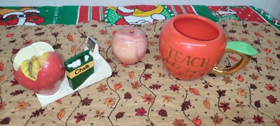 I TEACH What's Your Superpower? Red Apple Mug TAPE Dispenser + Marble ...