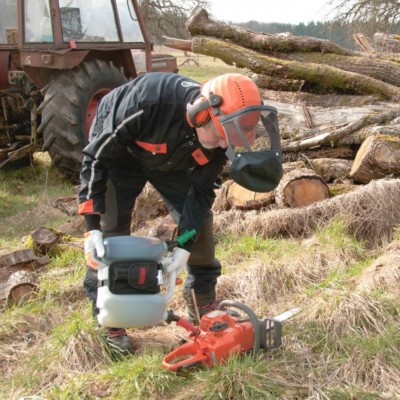 CLEAR or RED PROFESSIONAL COMBI CAN 5 & 3 litre CHAIN OIL PETROL CAN ...