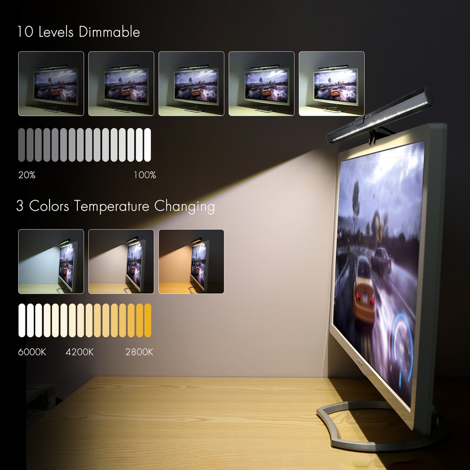 LED Screen Light Bar USB Computer Monitor Eye-Caring Reading Lamp ...