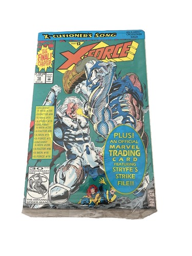 X-Force #18 1992 MARVEL COMIC BOOK New SEALED with Stryfe Trading Card ...