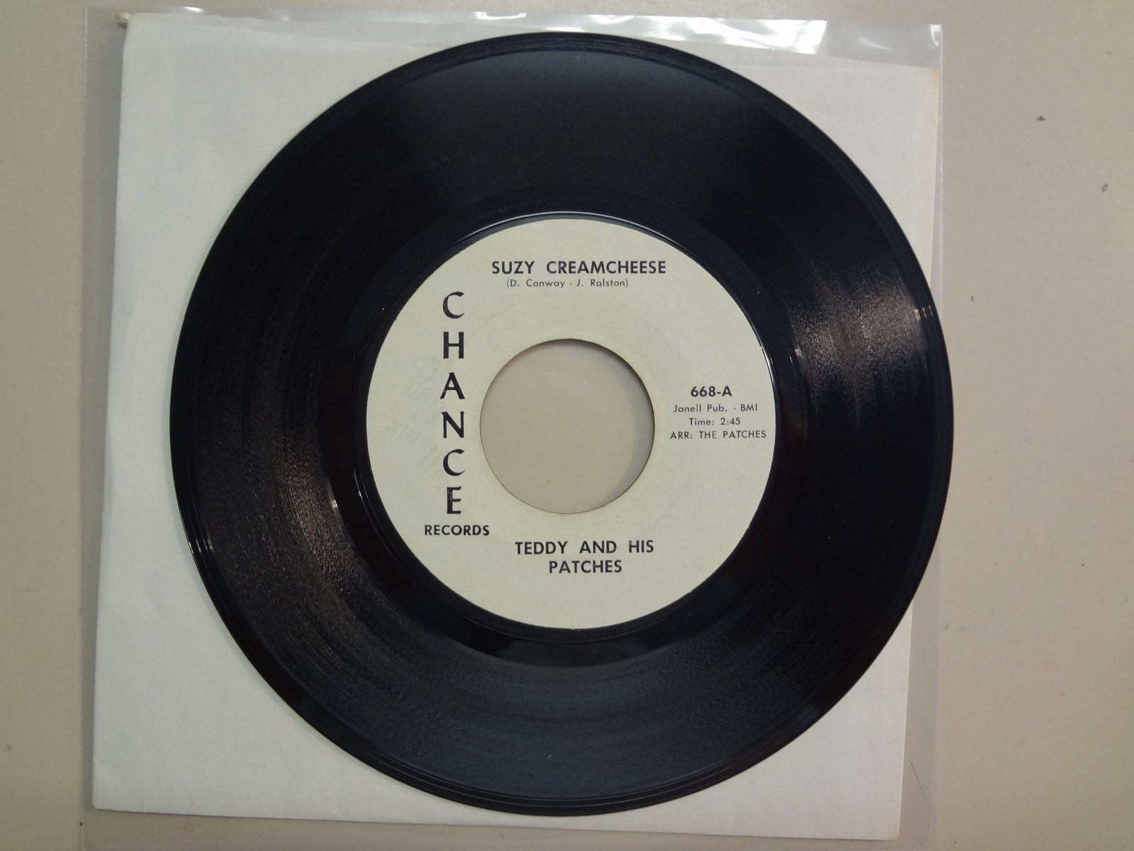 TEDDY & HIS PATCHES:Suzy Creamcheese-From Day To Day-U.S. 7" 67 Chance ...