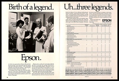 1982 Epson MX-80 Printers PRINT AD Retro Computers PC Graphics Hospital ...