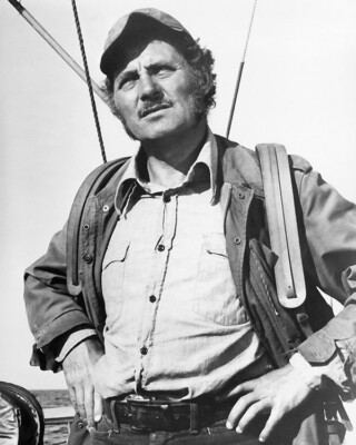 Jaws Robert Shaw as Shark Hunter Quint classic portrait on Orca boat ...