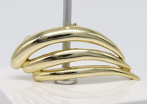 Piscitelli Brooch Pin MCM Modernist Waves Gold Tone Metal Retro Vintage ...