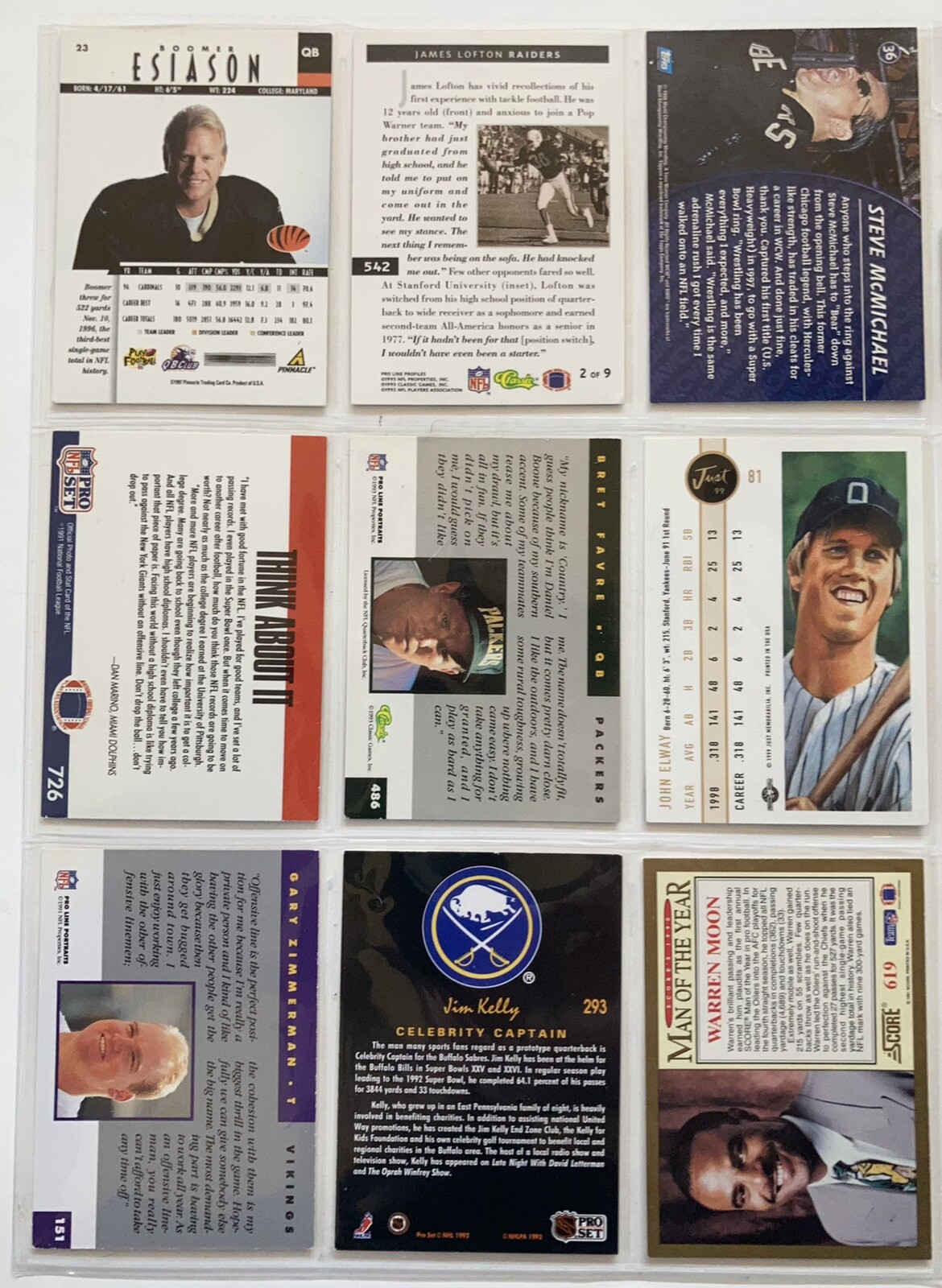 NFL & MLB Obscure Trading Cards - Odd Action & Unique Poses - 18 Card ...