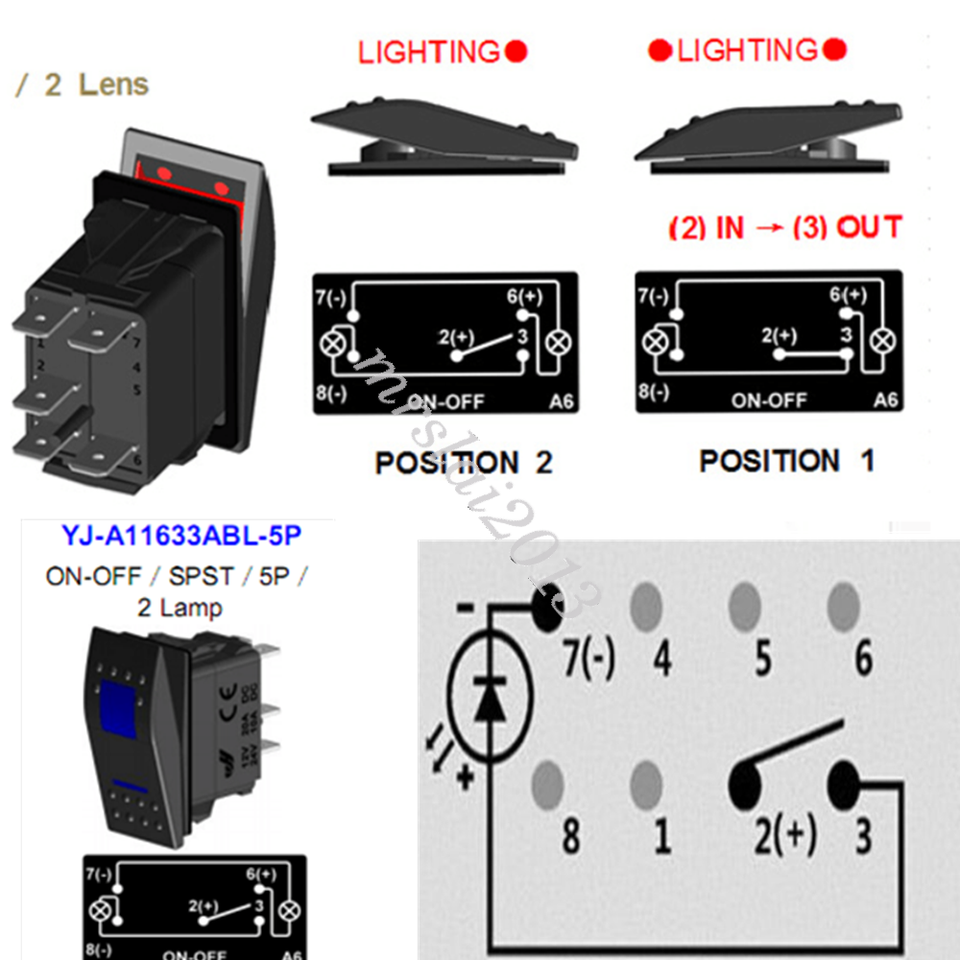 12V/20A 24V/10A Car Bar Carling Rocker Toggle LED Light Boat Sales ON ...