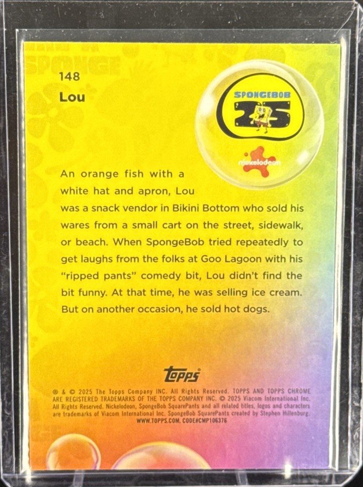2025 Topps Chrome SpongeBob Lou CLOUD FLOWER REFRACTOR /75 | eBay