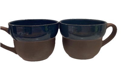 Set Of 2 Large Sango Canyon Blue Mugs,Bowls Or Cups. Color Blue And ...