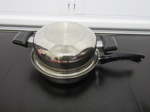 WEST BEND 9" SKILLET Kitchen Craft Stainless Steel DEEP PAN w/ DOME LID ...