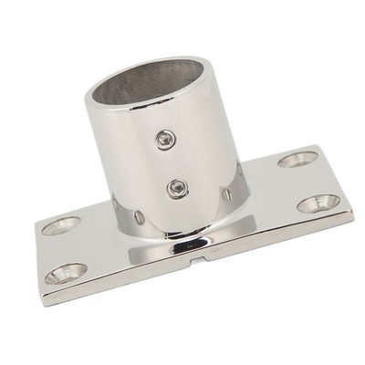 ⁺90°25MM Boat Handrail Fitting Rectangular Base Silver Rugged Rustproof ...