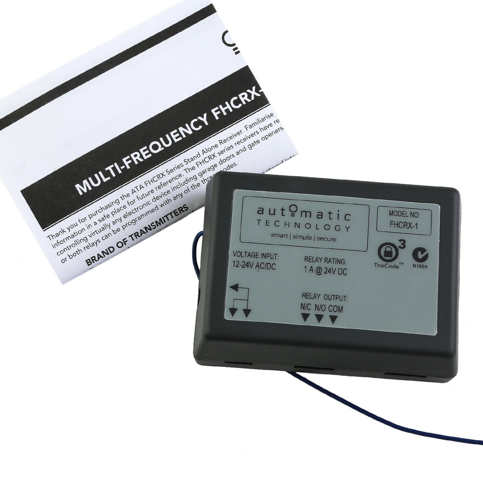 ATA FHCRX1 Single Channel Garage Door Gate TrioCode Receiver Blue Wire ...