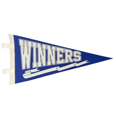 WINNERS Felt Sports Award Pennants 450/225mm Screenprinted on Premium ...