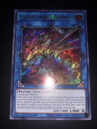 YUGIOH! HEAVYMETALFOES ELECTRUMITE MP18-EN229 SECRET RARE 1ST EDITION ...