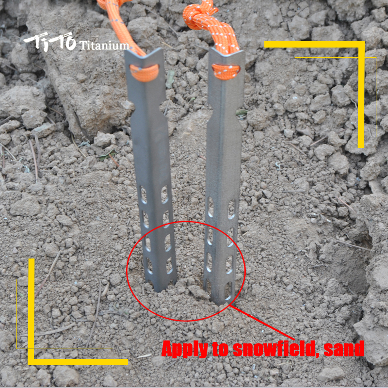 6Pcs Titanium Ti Outdoor Camping V-shaped Tent Canopy Pegs Hooks Stakes ...