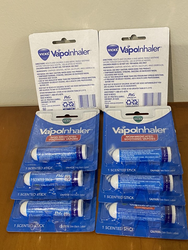 Vicks VapoInhaler Non Medicated 8 Packs Menthol Scented 1 Tube Per Pack ...