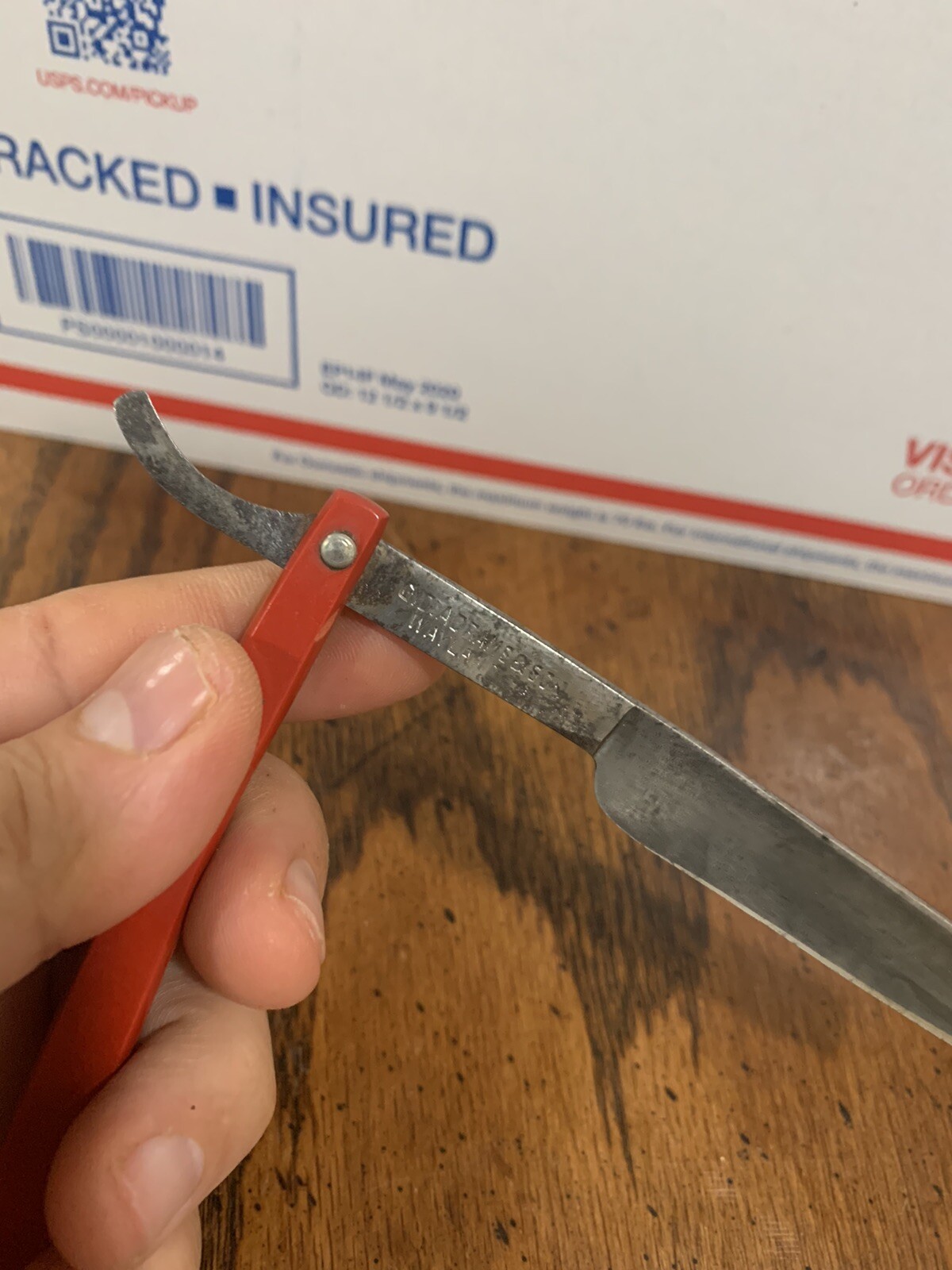 G. D. Abrams & Son Wayland NY 5-7/8" Straight Razor Super Wedge Red ...