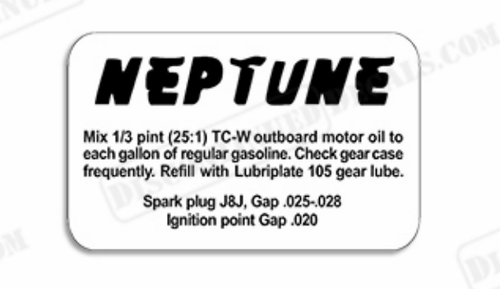Fits Neptune Outboard Motor Engine Decals - For A1, AA1, B1, 11A4 ...