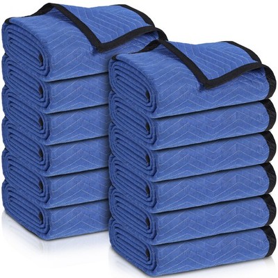 12 Heavy Duty Moving Packing Blankets Ultra Thick Pro 72"x80" Furniture ...