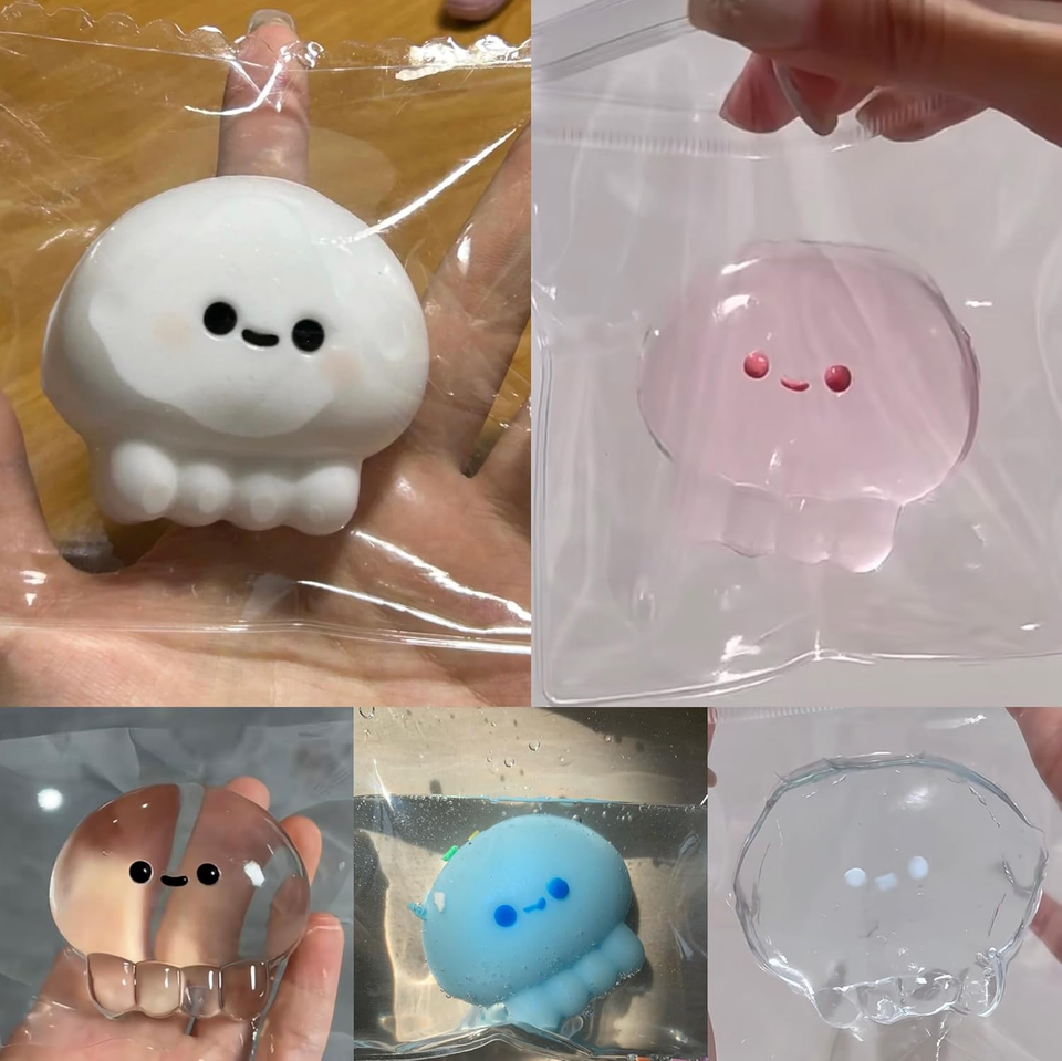 2 PCS Cute Jellyfish Silicone Squishy Molds, DIY Craft Making,Squish ...