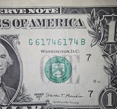 2017 A Series One Dollar Fancy Repeater Serial Number | eBay