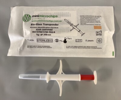 100 Mini Microchips ISO FDX-B Implanter Vets 1.4mm X 8mm (20 Pack X 5 ...