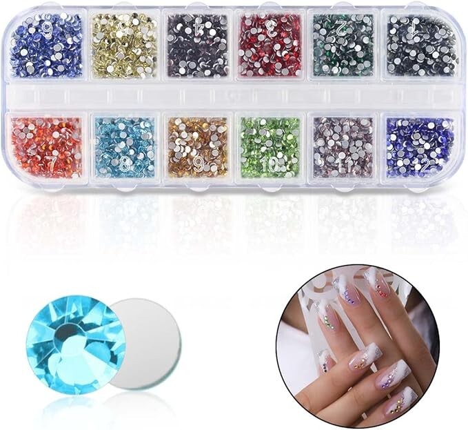 2400 Pieces Flat Back Rhinestones Colorful Round Glass Gems | eBay