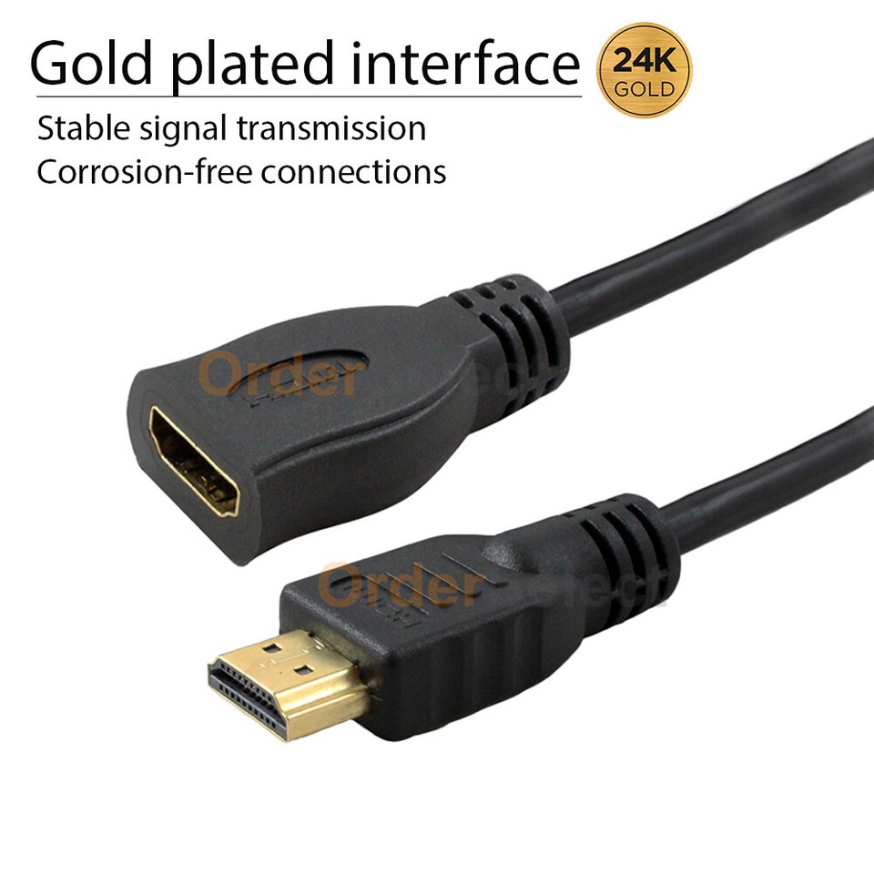 HDMI Extension Cable Male to Female HDMI Cable Extender Adapter 3D 4K x ...