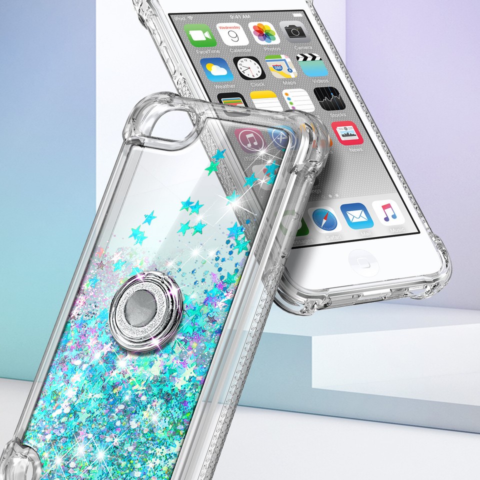 For iPod Touch 5th 6th 7th Gen Case Liquid Glitter Bling Cover +Screen ...