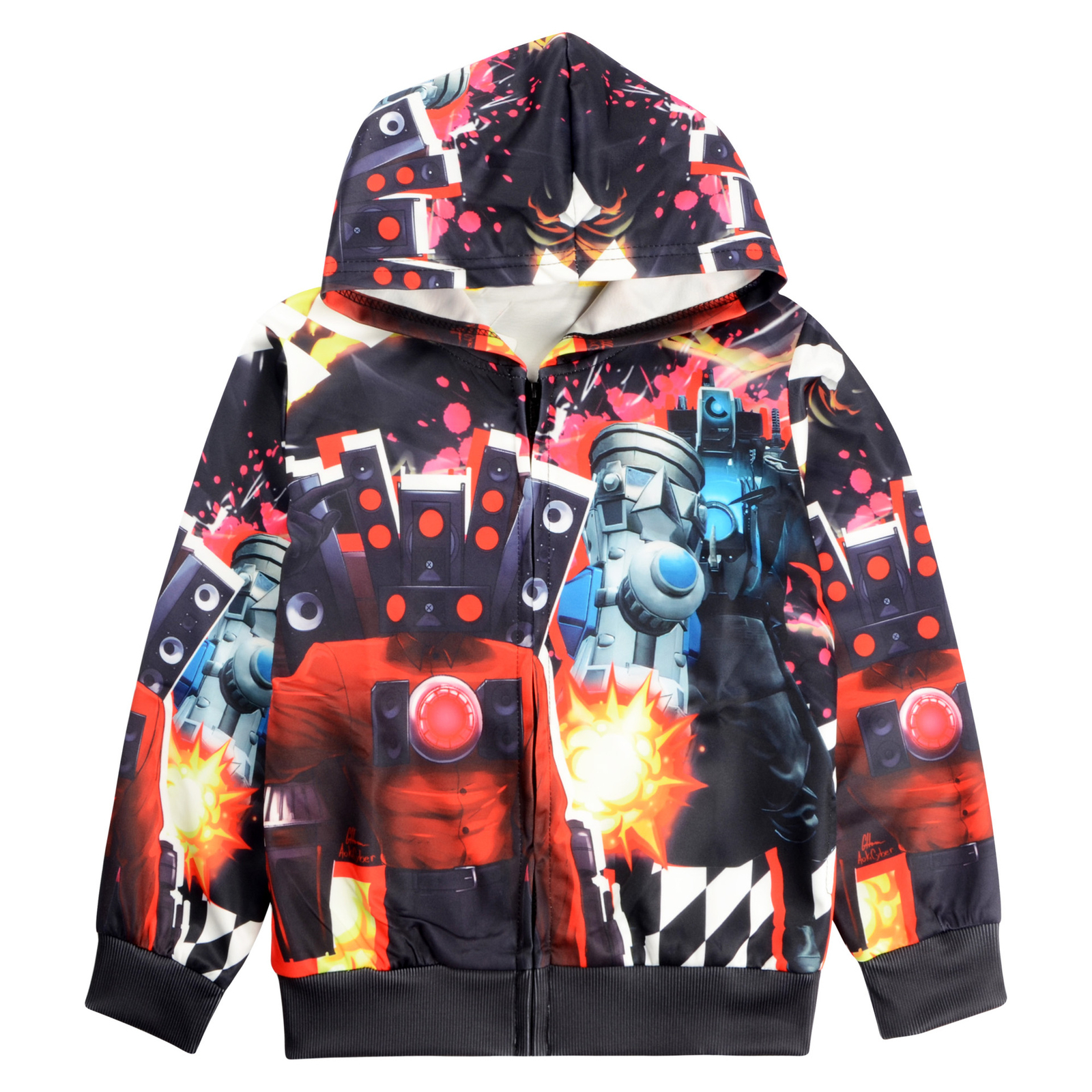 Kids Boys Skibidi Toilet Man Long Sleeve Hoodies Sweatshirt Cardigan ...