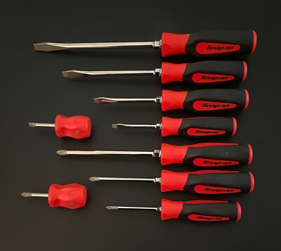 Snap-On 9 pc. Screwdriver Set. Red Soft Grip Handle. Brand New. | eBay
