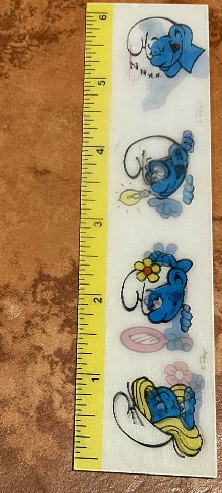 Vintage SMURF 6” Plastic Holographic Ruler Peyo 1983 by Lucas Films | eBay