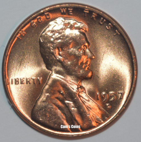 1957 D Lincoln Wheat Cent BU Red Penny Brilliant Uncirculated Coin | eBay