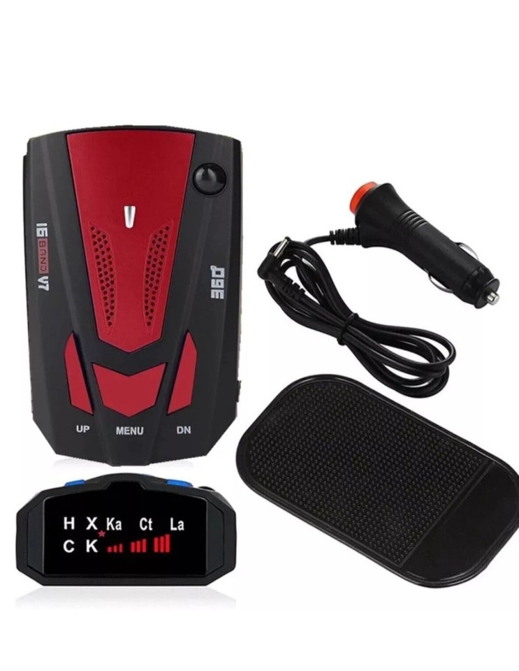 16-Band 360° Vehicle Radar Detector Full-Frequency Speed Radar Warning ...